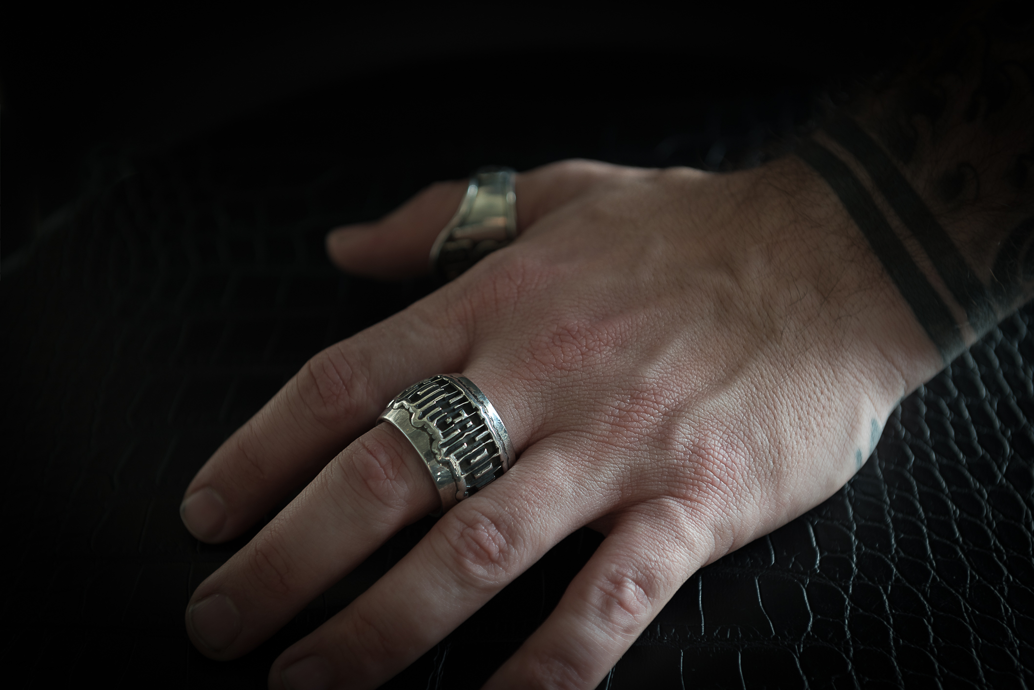 The HB "Full-Up Round" Logo Ring - Hollywood Brotherhood